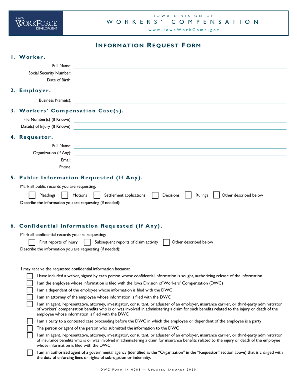 DWC Form 14-0083 - Fill Out, Sign Online and Download Fillable PDF ...