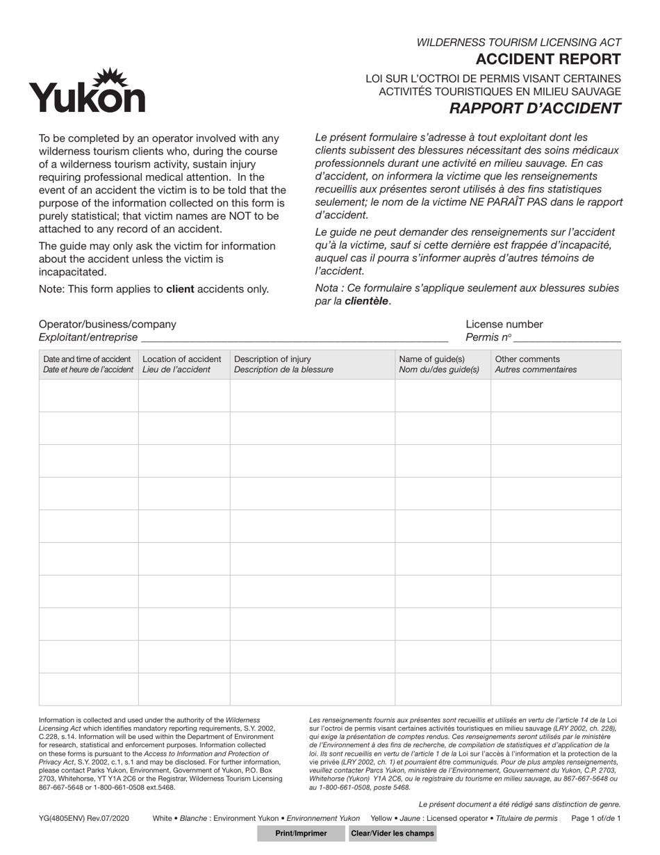 Form YG(4805ENV) - Fill Out, Sign Online and Download Printable PDF ...