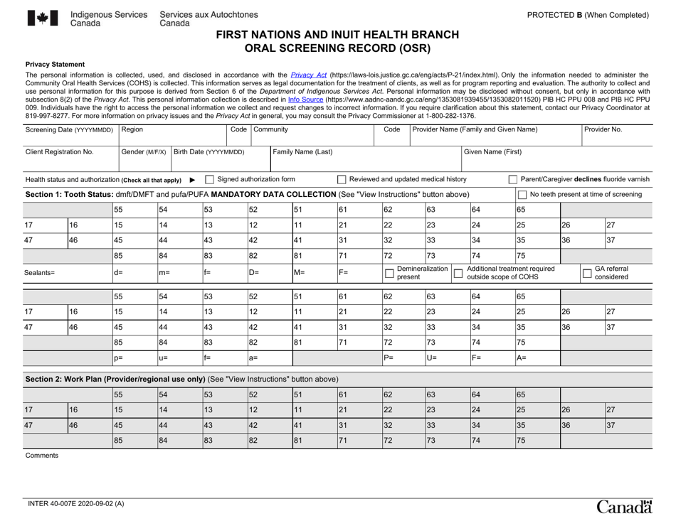 Form INTER40-007E - Fill Out, Sign Online and Download Fillable PDF ...