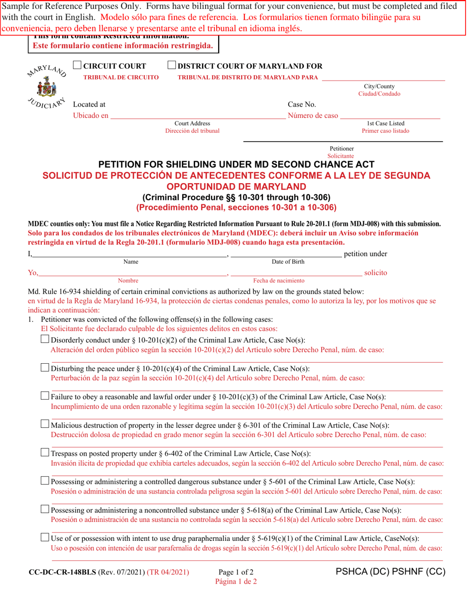 Form CC-DC-CR-148BLS - Fill Out, Sign Online and Download Printable PDF ...