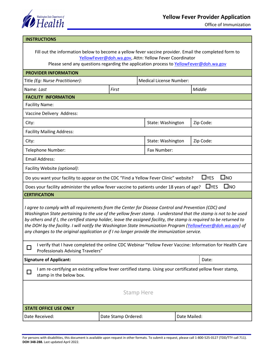 DOH Form 348-288 - Fill Out, Sign Online and Download Printable PDF ...