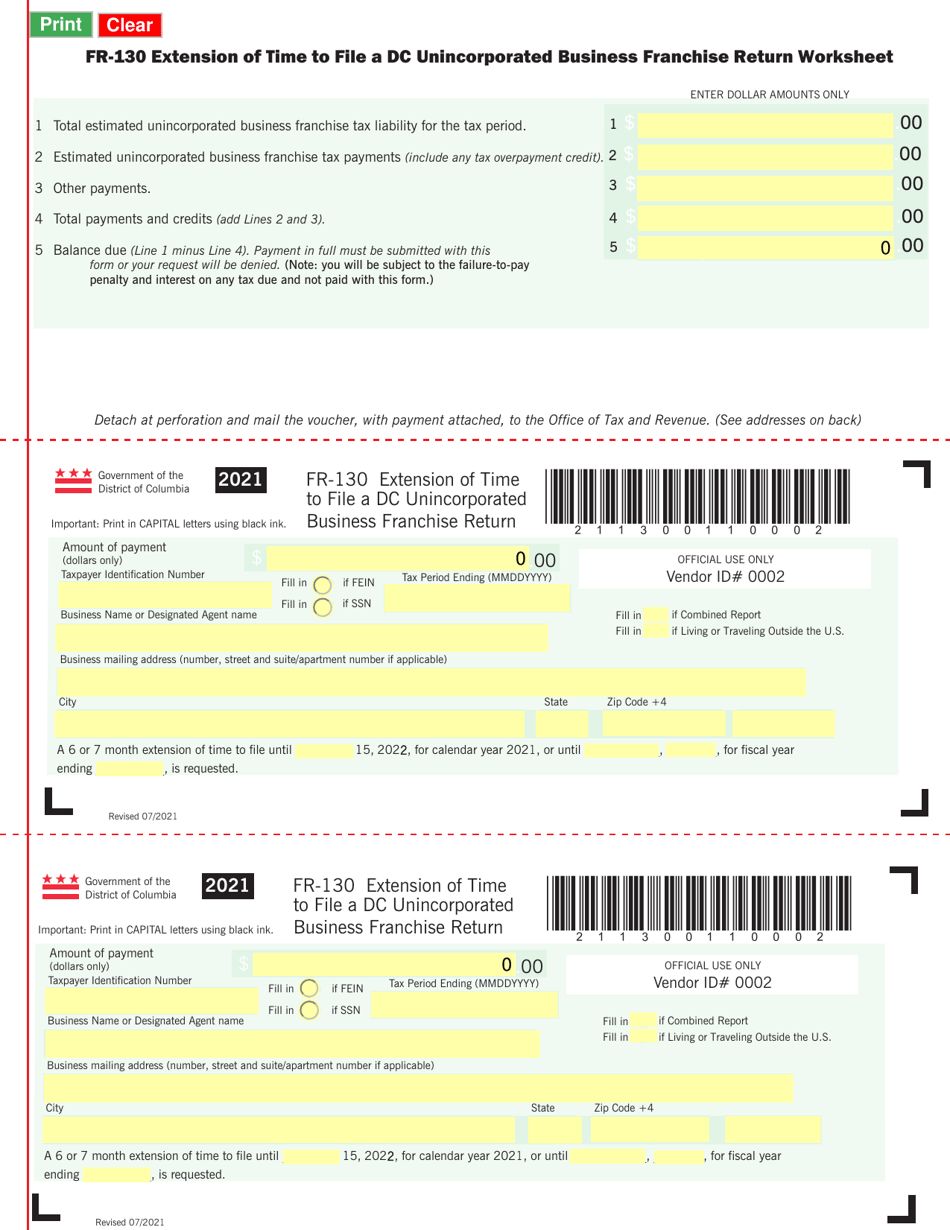Form FR-130 - 2021 - Fill Out, Sign Online and Download Fillable PDF ...