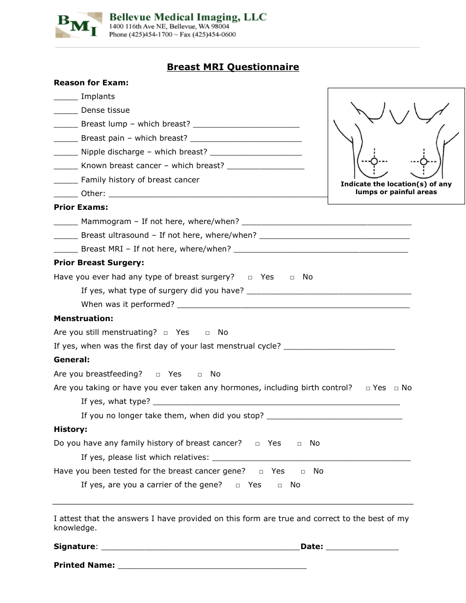 Mri Questionnaire Form Fill Out And Sign Printable Pd