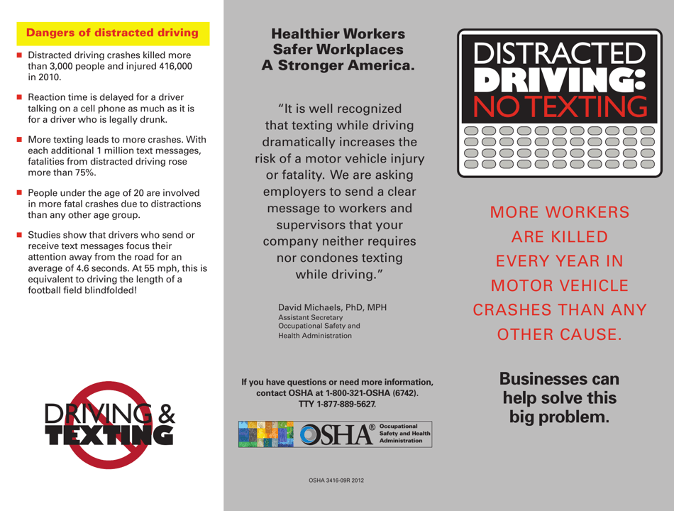 Distracted Driving: No Texting - Fill Out, Sign Online and Download PDF ...