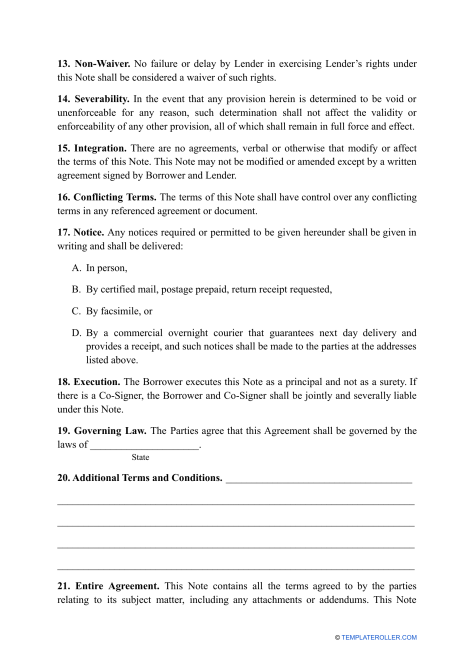 Texas Promissory Note Template Fill Out Sign Online And Download PDF