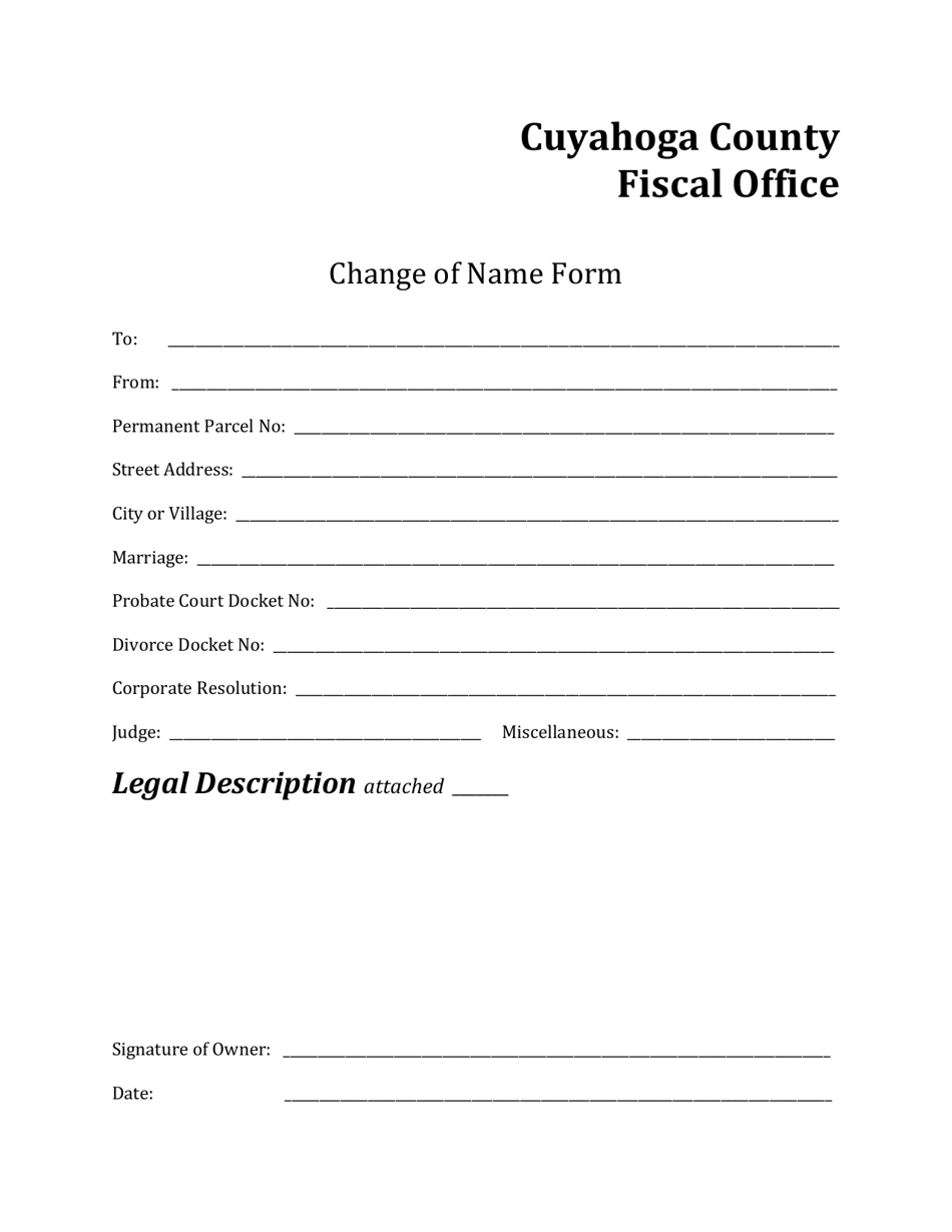 Cuyahoga County Ohio Change Of Name Form Fill Out Sign Online And Cuyahoga County Ohio Change Of Name Form Fill Out Sign Online And