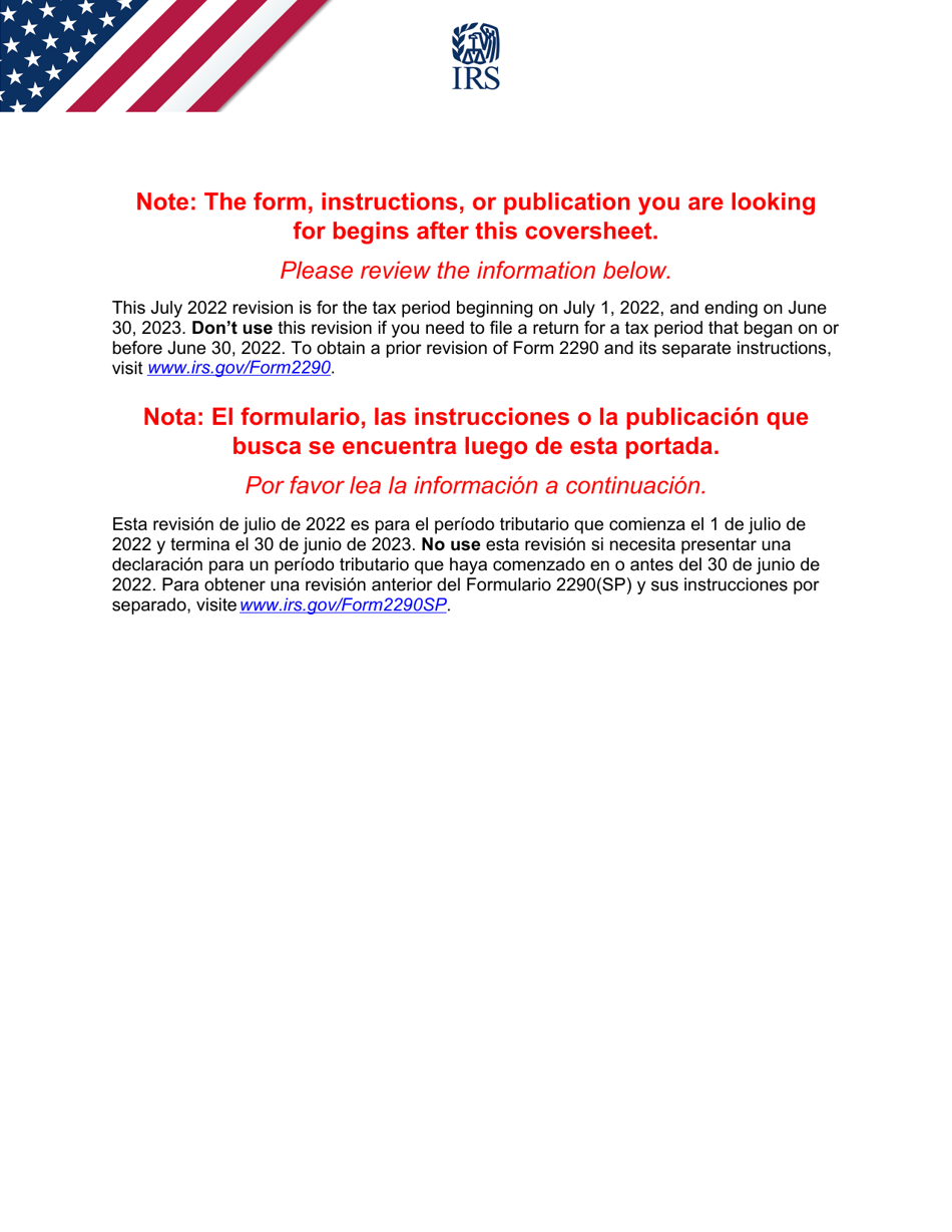 IRS Form 2290 - Fill Out, Sign Online and Download Fillable PDF ...