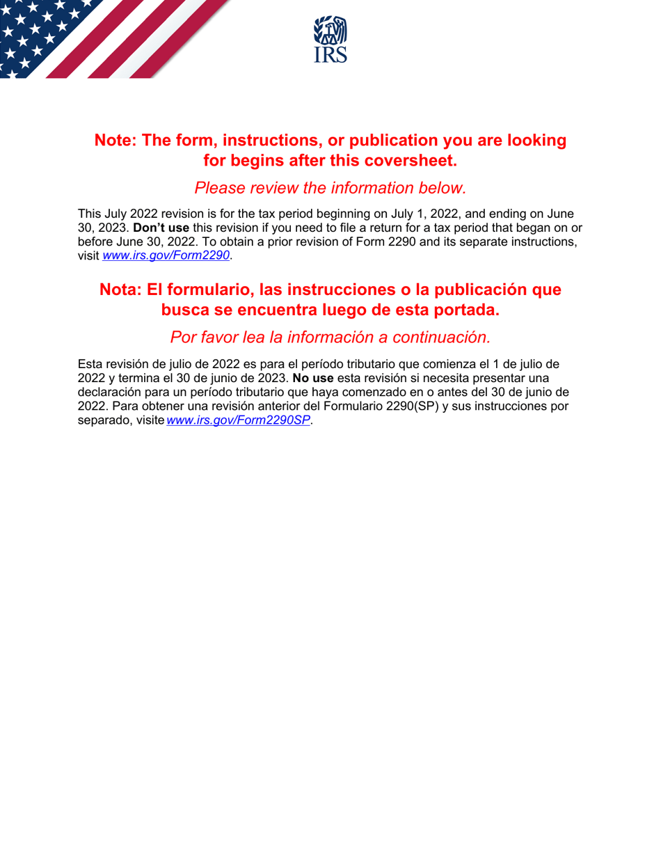 Download Instructions for IRS Form 2290 Heavy Highway Vehicle Use Tax ...