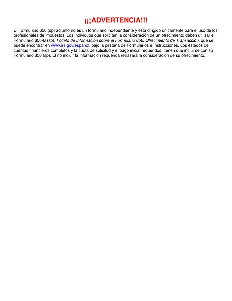 IRS Formulario 656 - Fill Out, Sign Online and Download Fillable PDF ...