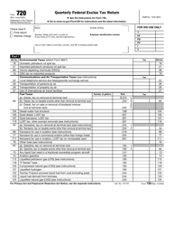 IRS Form 720 Download Fillable PDF or Fill Online Quarterly Federal ...