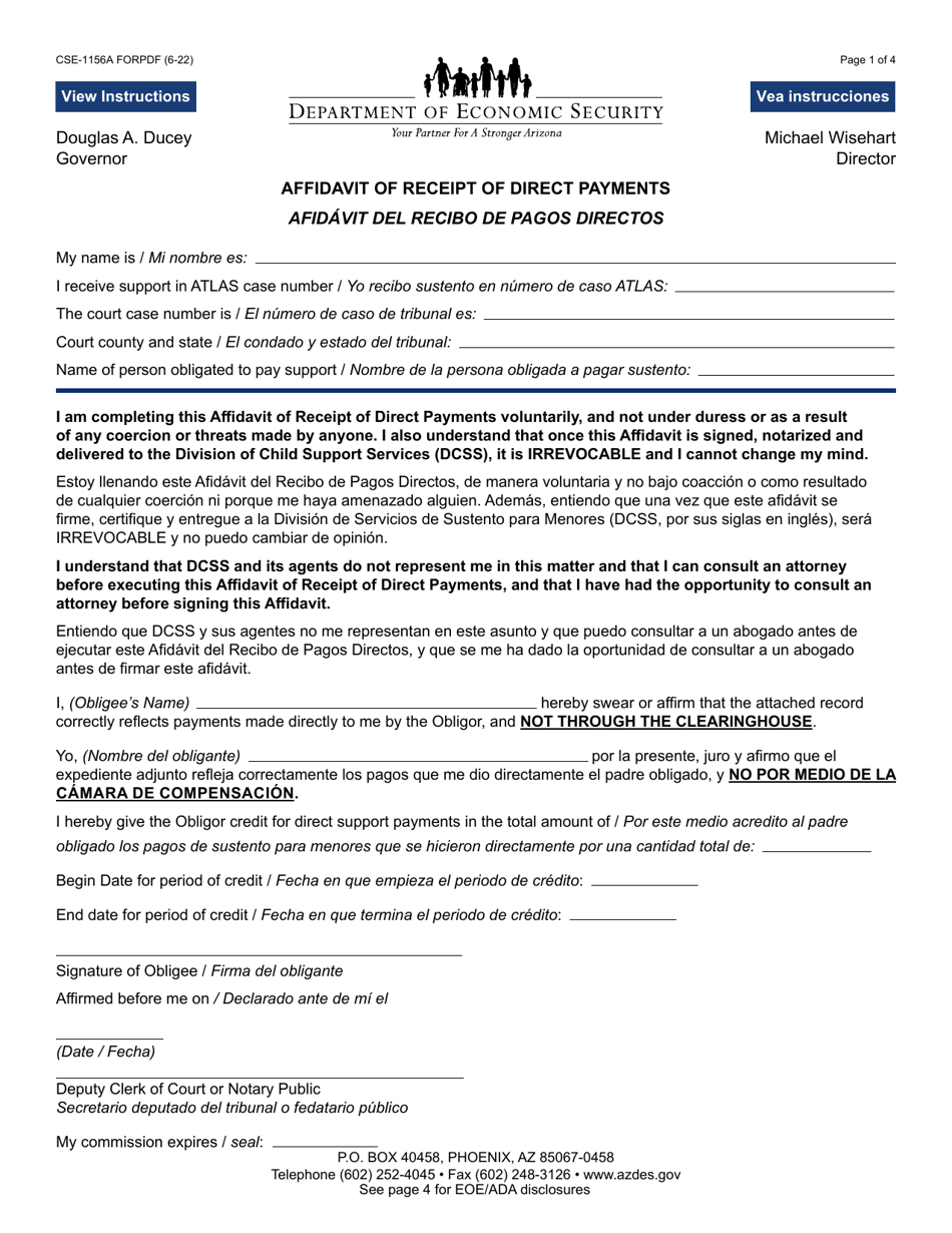 Form CSE-1156A - Fill Out, Sign Online and Download Fillable PDF ...