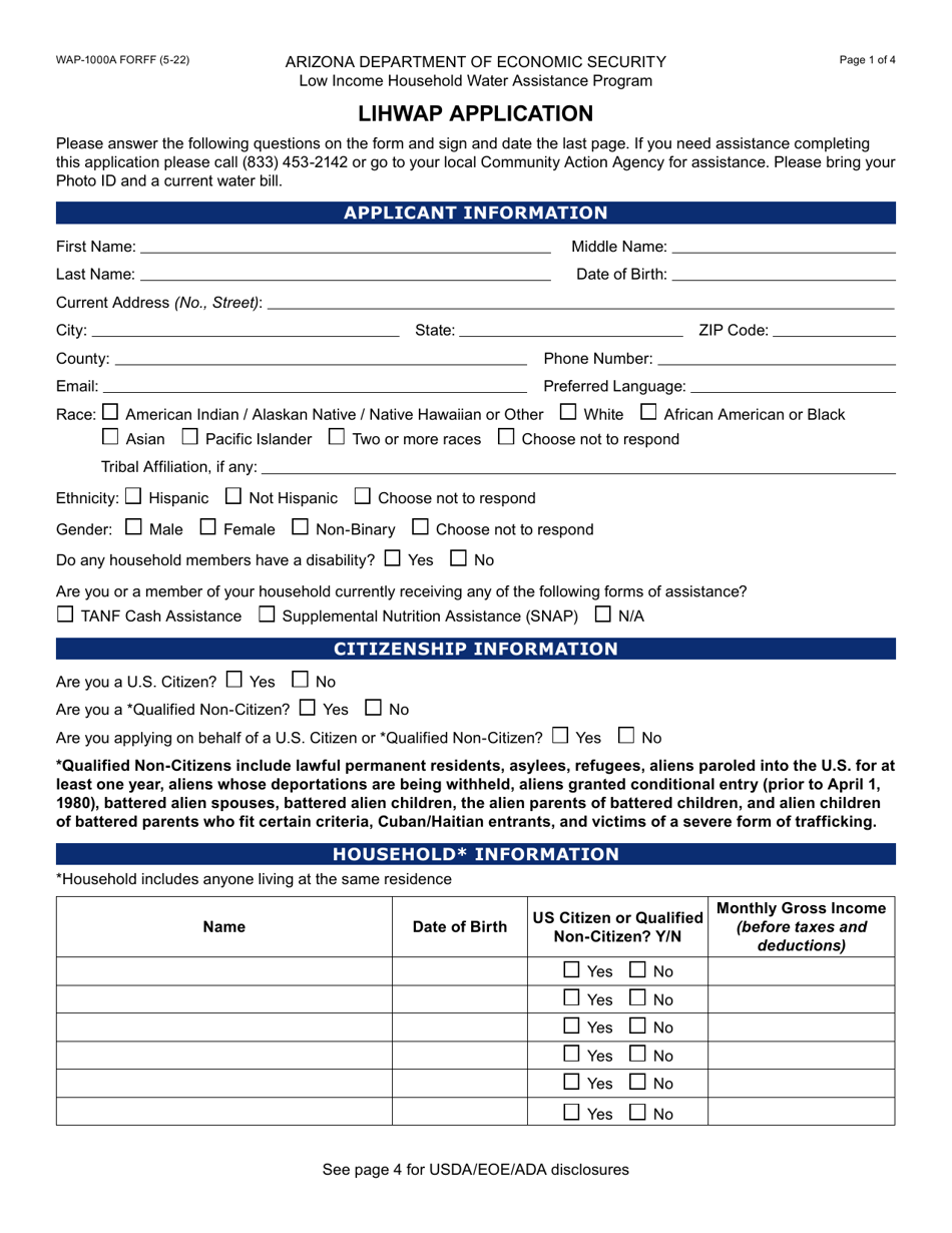 Form WAP-1000A - Fill Out, Sign Online and Download Fillable PDF ...