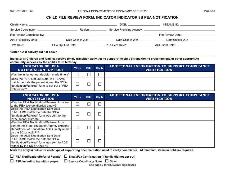 Form GCI-1137A - Fill Out, Sign Online and Download Fillable PDF ...