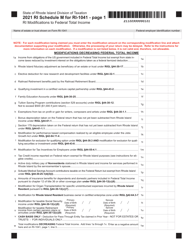 Form RI-1041 Schedule W Download Fillable PDF or Fill Online Rhode ...