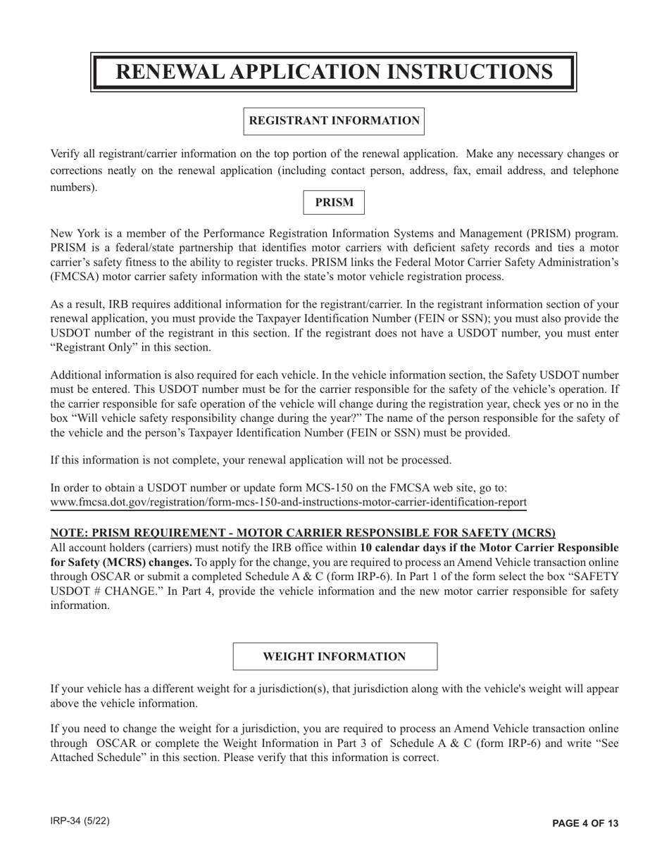 Form IRP-34 - Fill Out, Sign Online and Download Printable PDF, New ... Form IRP-34 - Fill Out, Sign Online and Download Printable PDF, New ...