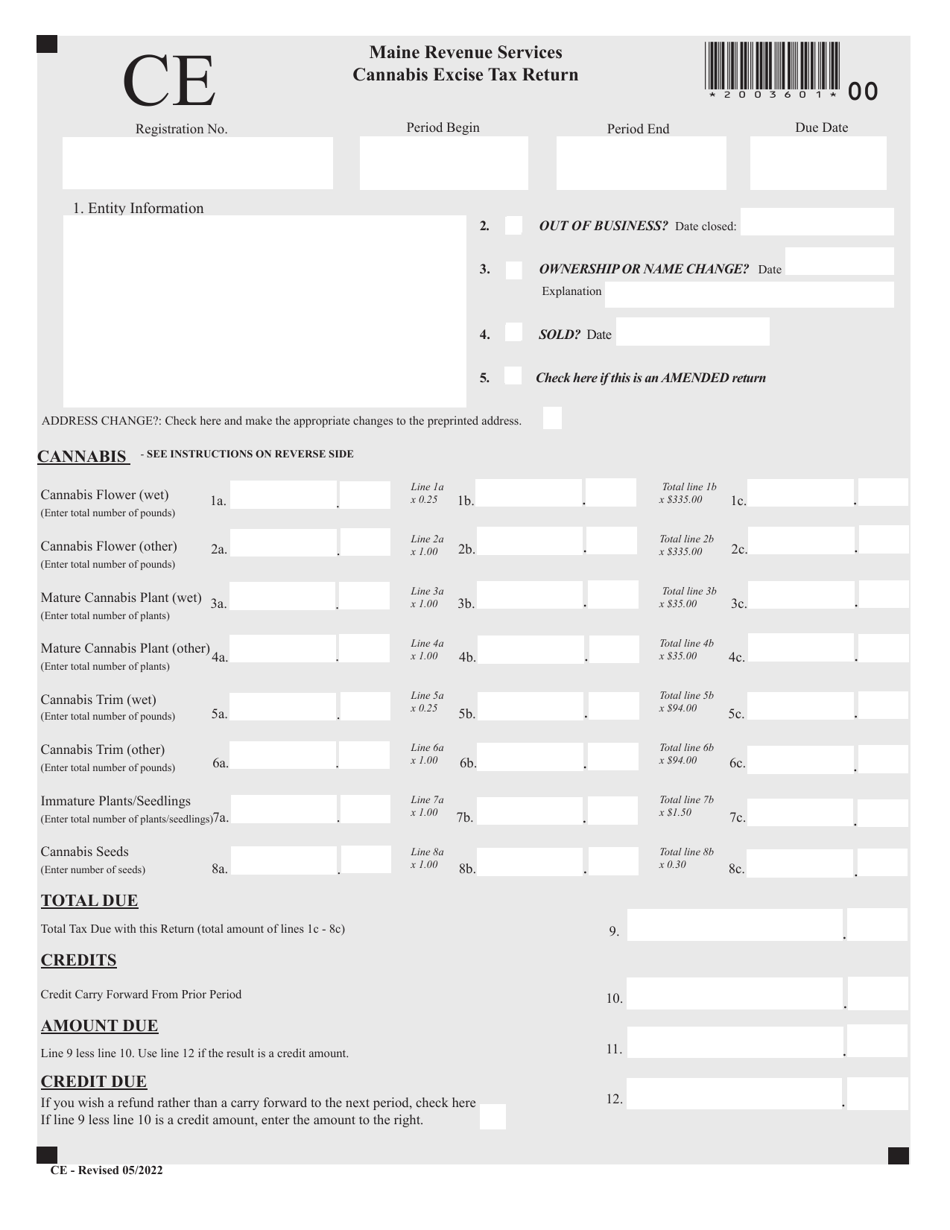 Form CE - Fill Out, Sign Online and Download Fillable PDF, Maine ...