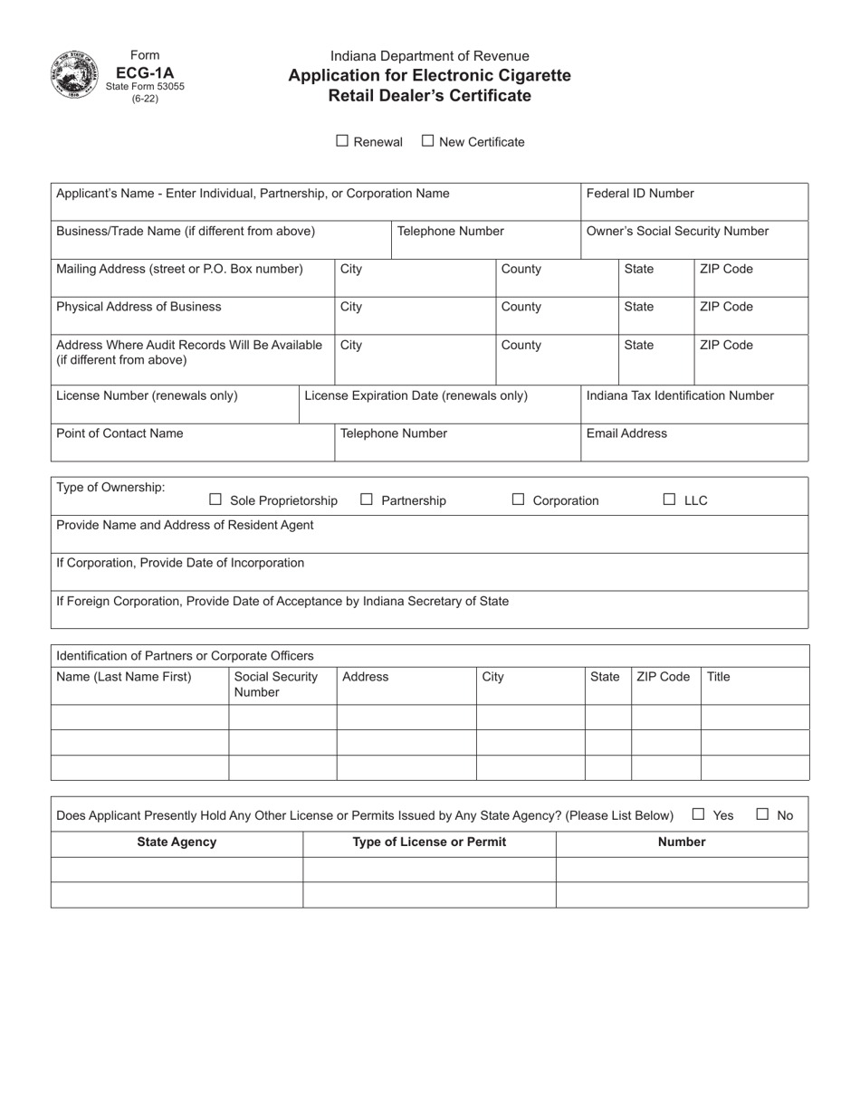 Form ECG-1A (State Form 53055) - Fill Out, Sign Online and Download ...