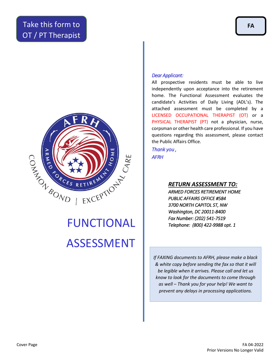 Functional Assessment Download Fillable PDF 2018 — 2025 | Templateroller
