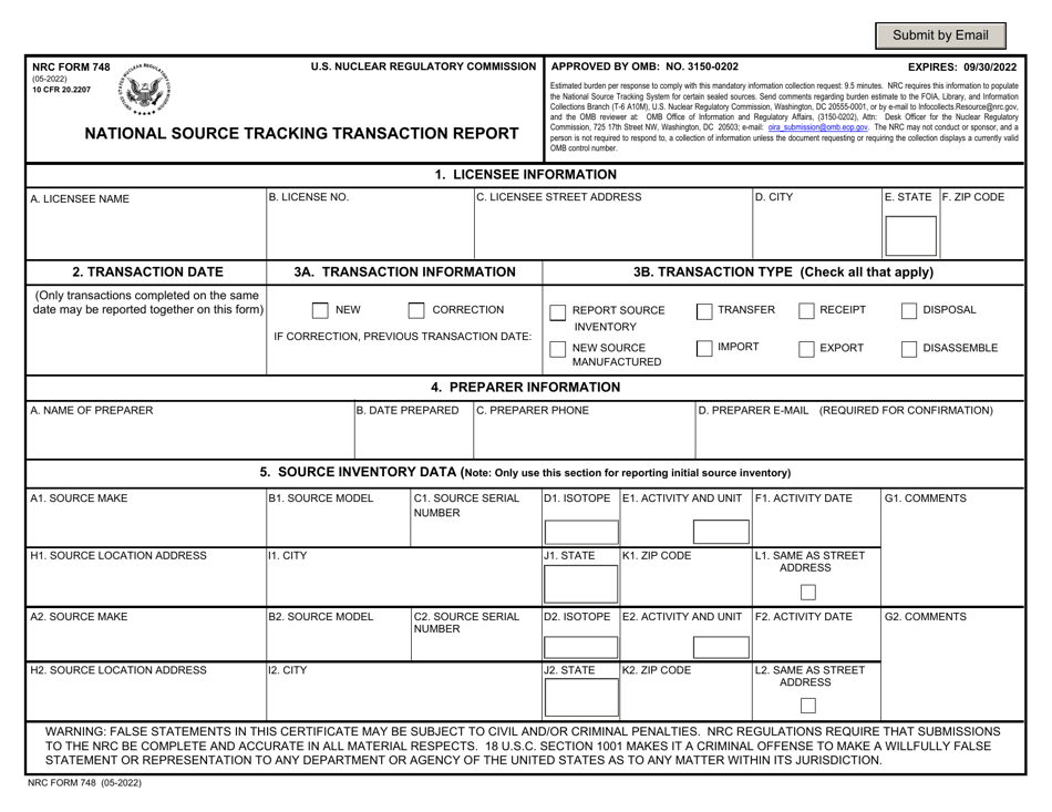 NRC Form 748 - Fill Out, Sign Online and Download Fillable PDF ...
