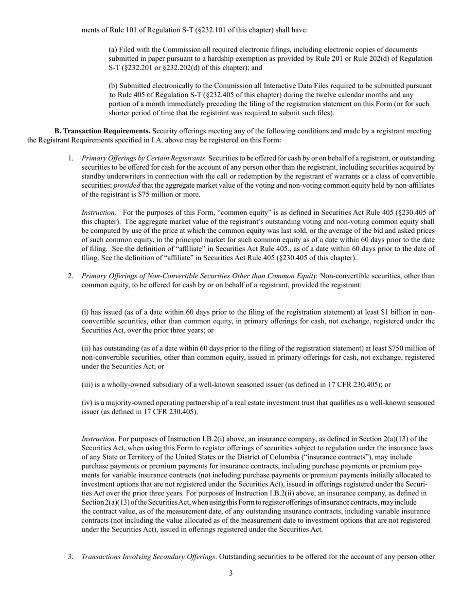 Form S-3 (SEC Form 1379) Download Printable PDF or Fill Online ...