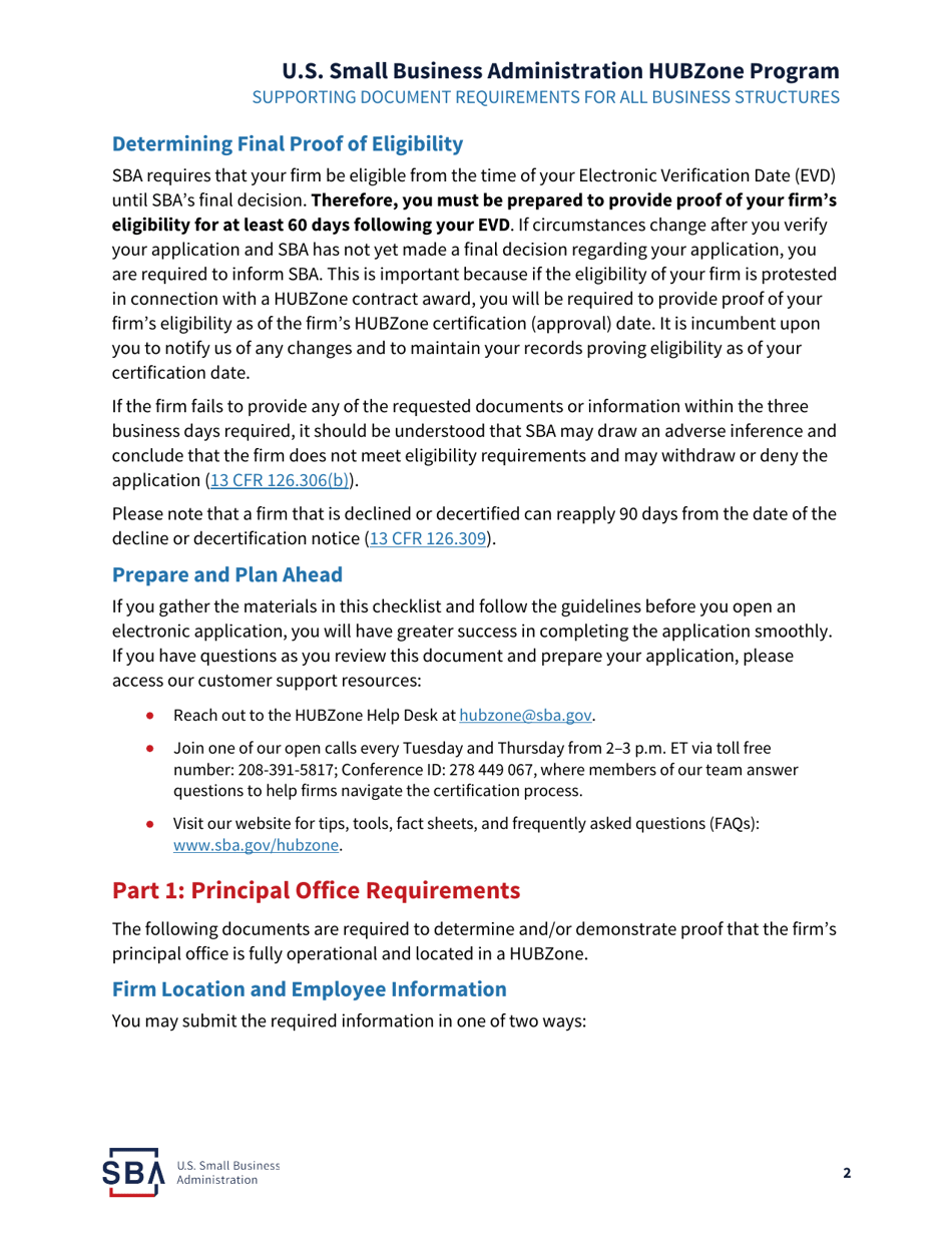HUBZone Program Required Supporting Documents Checklist - Fill Out ... HUBZone Program Required Supporting Documents Checklist - Fill Out ...