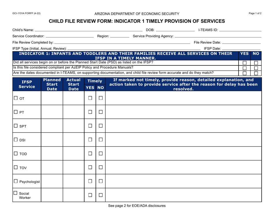 Form GCI-1131A - Fill Out, Sign Online and Download Fillable PDF ...