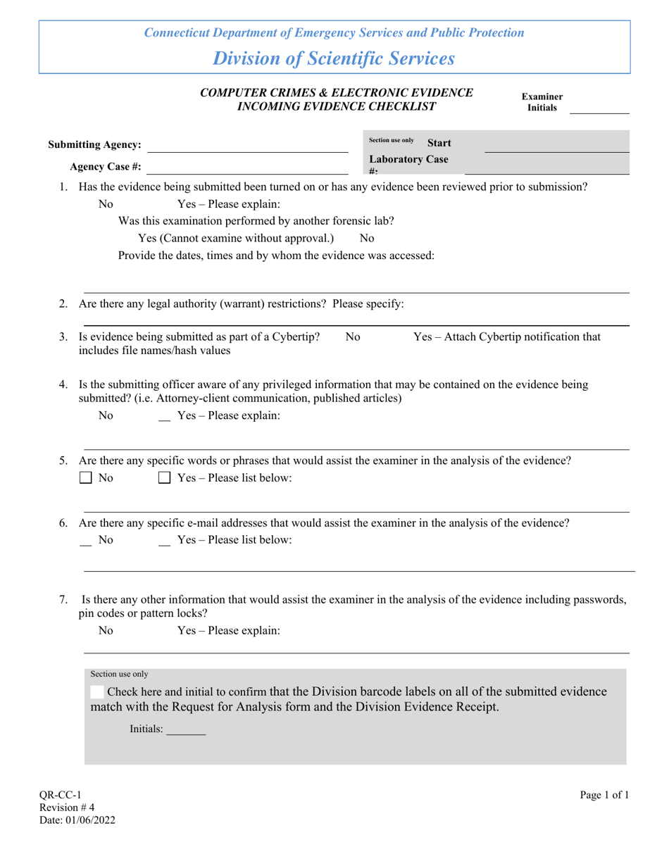 Form QR-CC-1 - Fill Out, Sign Online and Download Fillable PDF ...