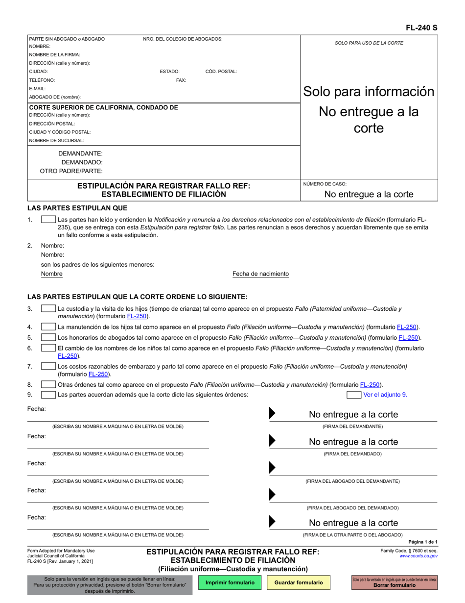 Formulario FL-240 - Fill Out, Sign Online and Download Printable PDF ...