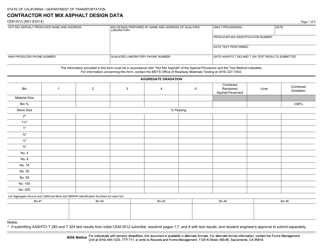 Form CEM-3501 Download Fillable PDF or Fill Online Hot Mix Asphalt ...
