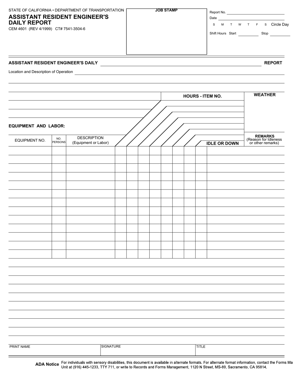 Form CEM4601 - Fill Out, Sign Online and Download Fillable PDF ...
