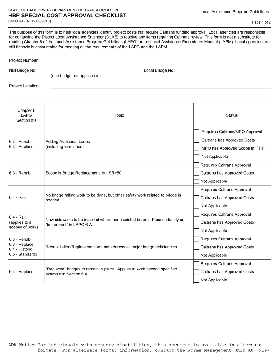Form LAPG6-B - Fill Out, Sign Online and Download Fillable PDF ...