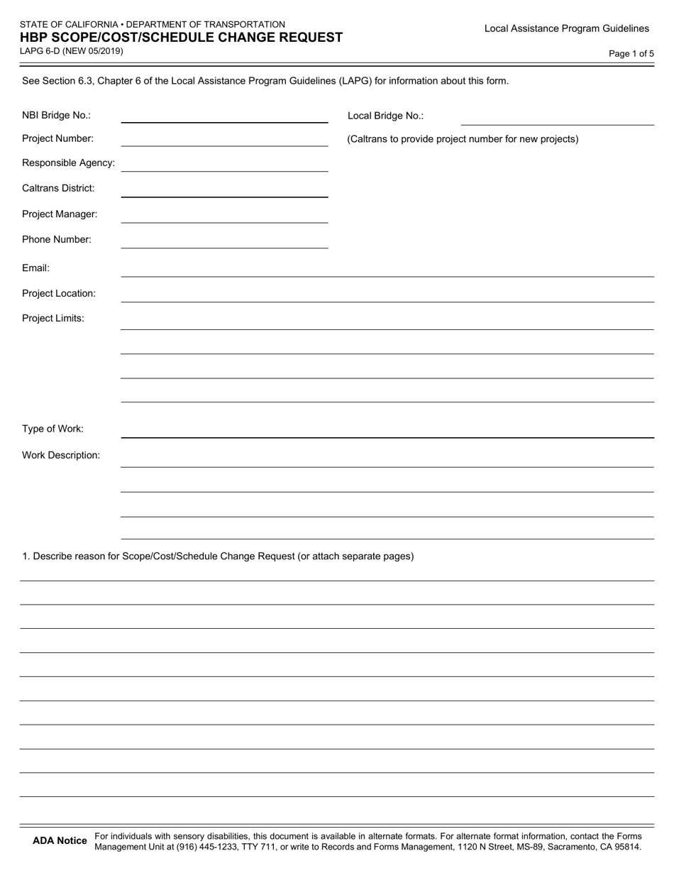 Form LAPG6-D - Fill Out, Sign Online and Download Fillable PDF ...