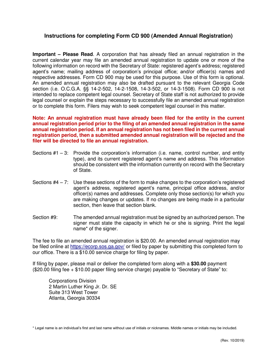 Form CD900 Download Fillable PDF or Fill Online Amended Annual ...