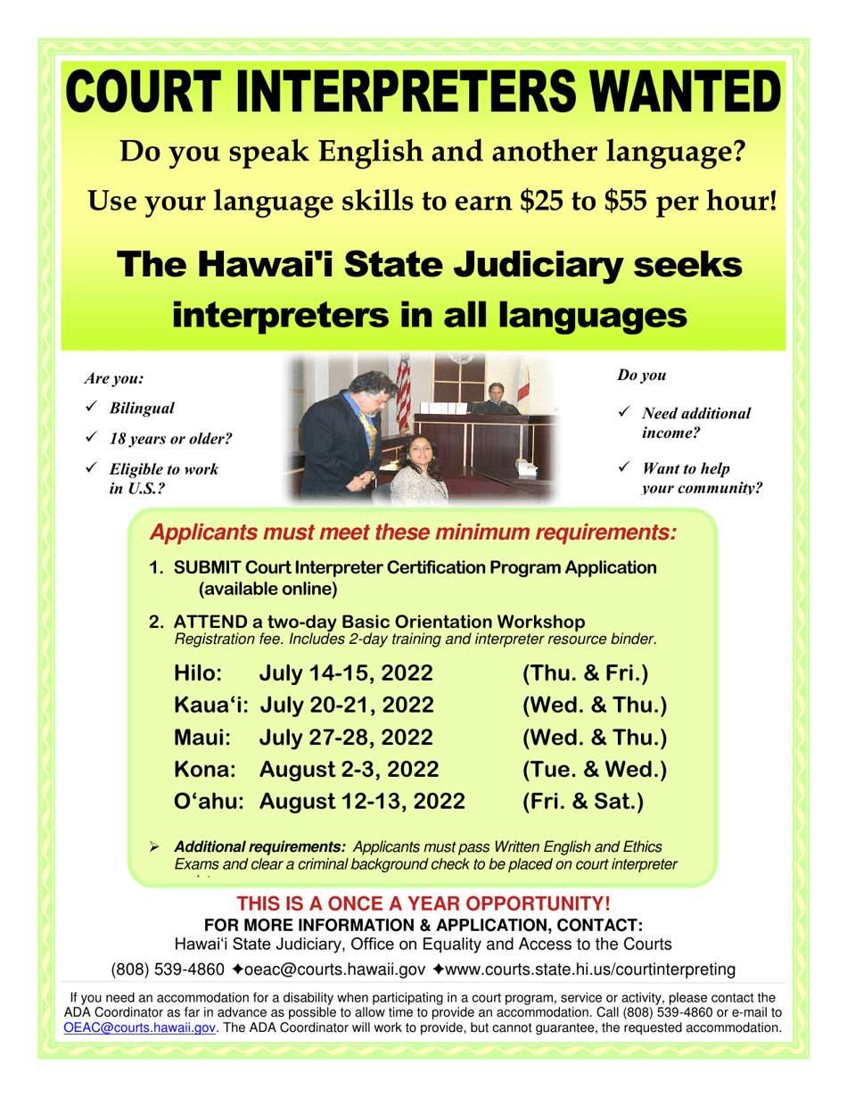 2022 Hawaii Basic Orientation Workshop Registration Form - Fill Out ...