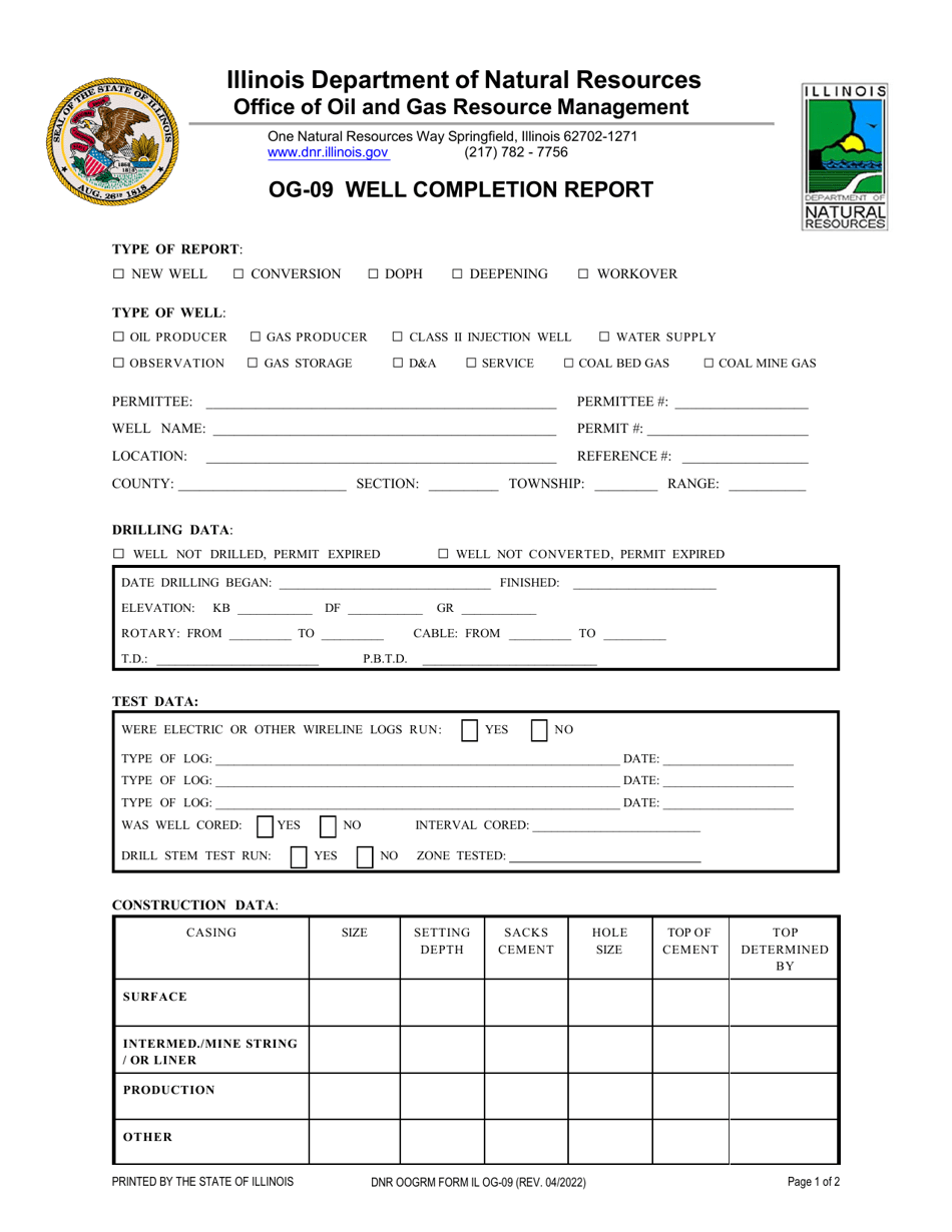 DNR OOGRM Form OG-09 - Fill Out, Sign Online and Download Fillable PDF ...
