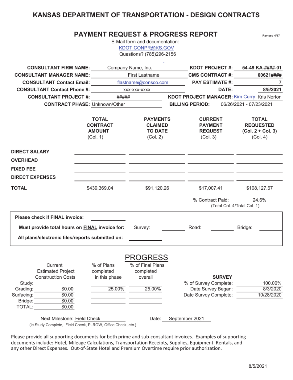 Kansas Payment Request & Progress Report - Fill Out, Sign Online and ...