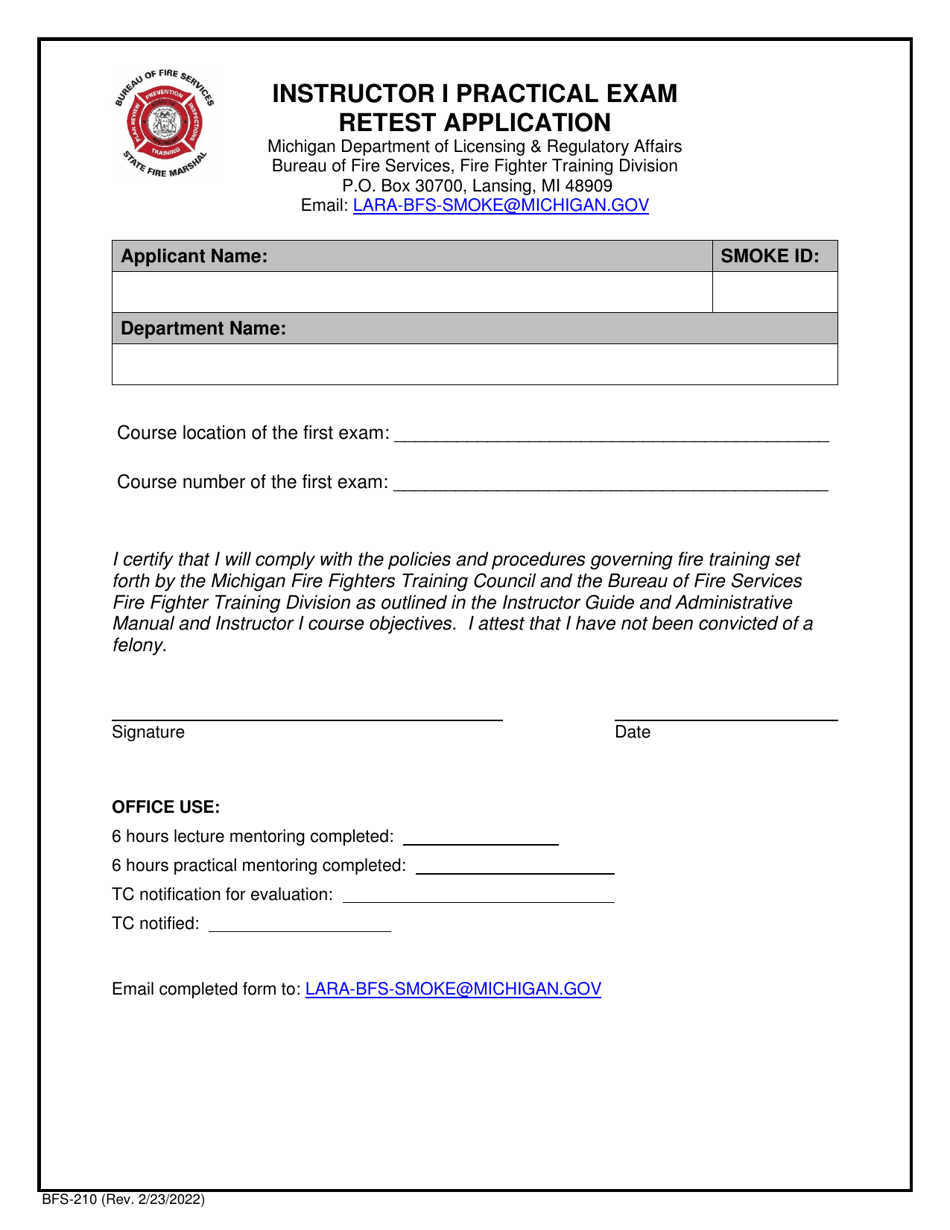 2021 — 2024 Form BFS-210 Download Printable PDF or Fill Online ...