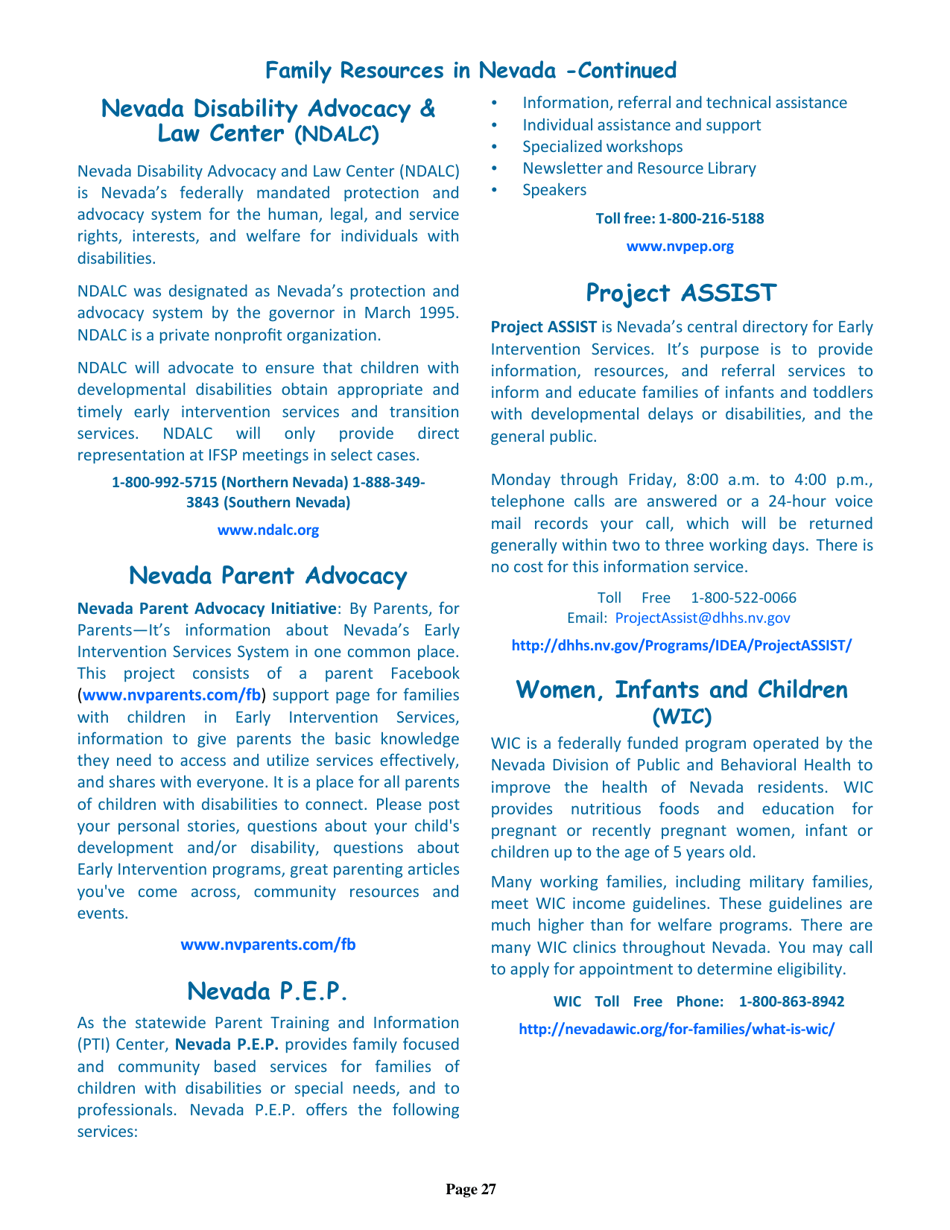Nevada Nevada Early Intervention Services (Neis) Parent Handbook - Fill Out, Sign Online and ...