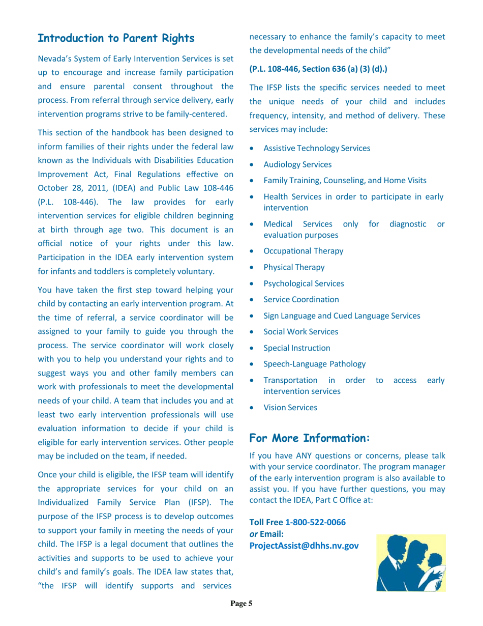 Nevada Nevada Early Intervention Services (Neis) Parent Handbook ... Nevada Nevada Early Intervention Services (Neis) Parent Handbook ...