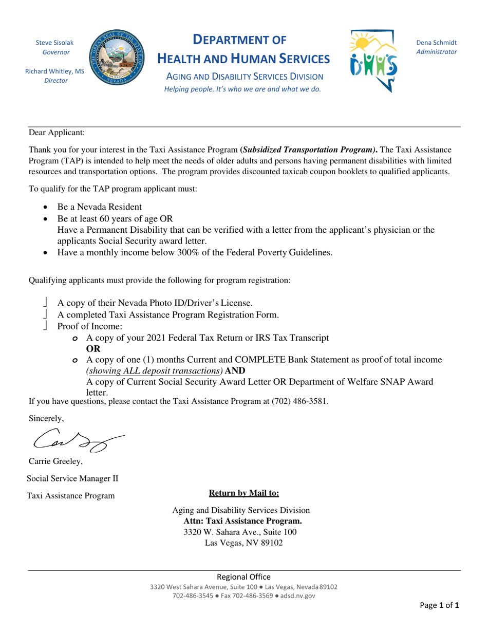 2022 Nevada Tap Registration Form - Fill Out, Sign Online and Download ...