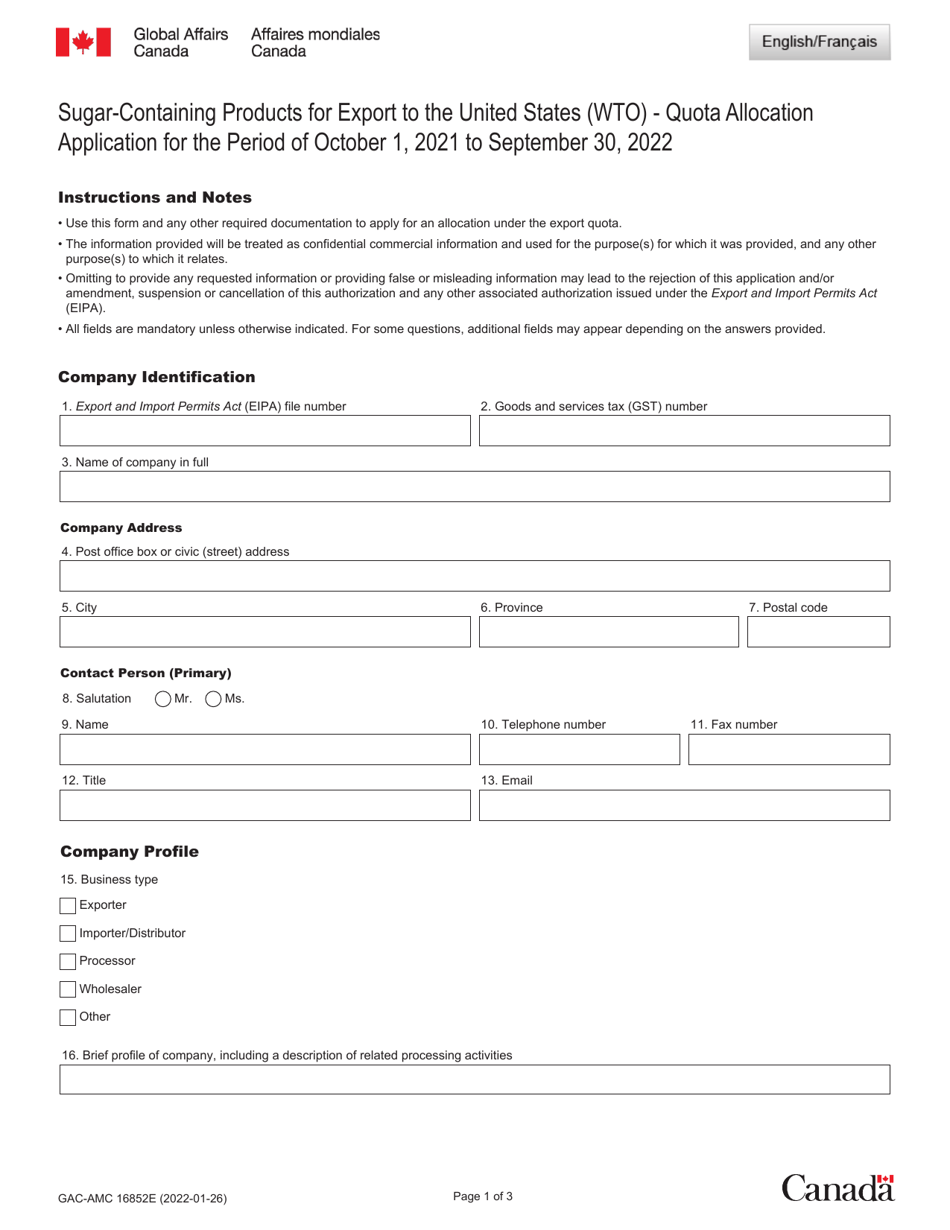Form GAC-AMC16852 - 2022 - Fill Out, Sign Online and Download Fillable ...