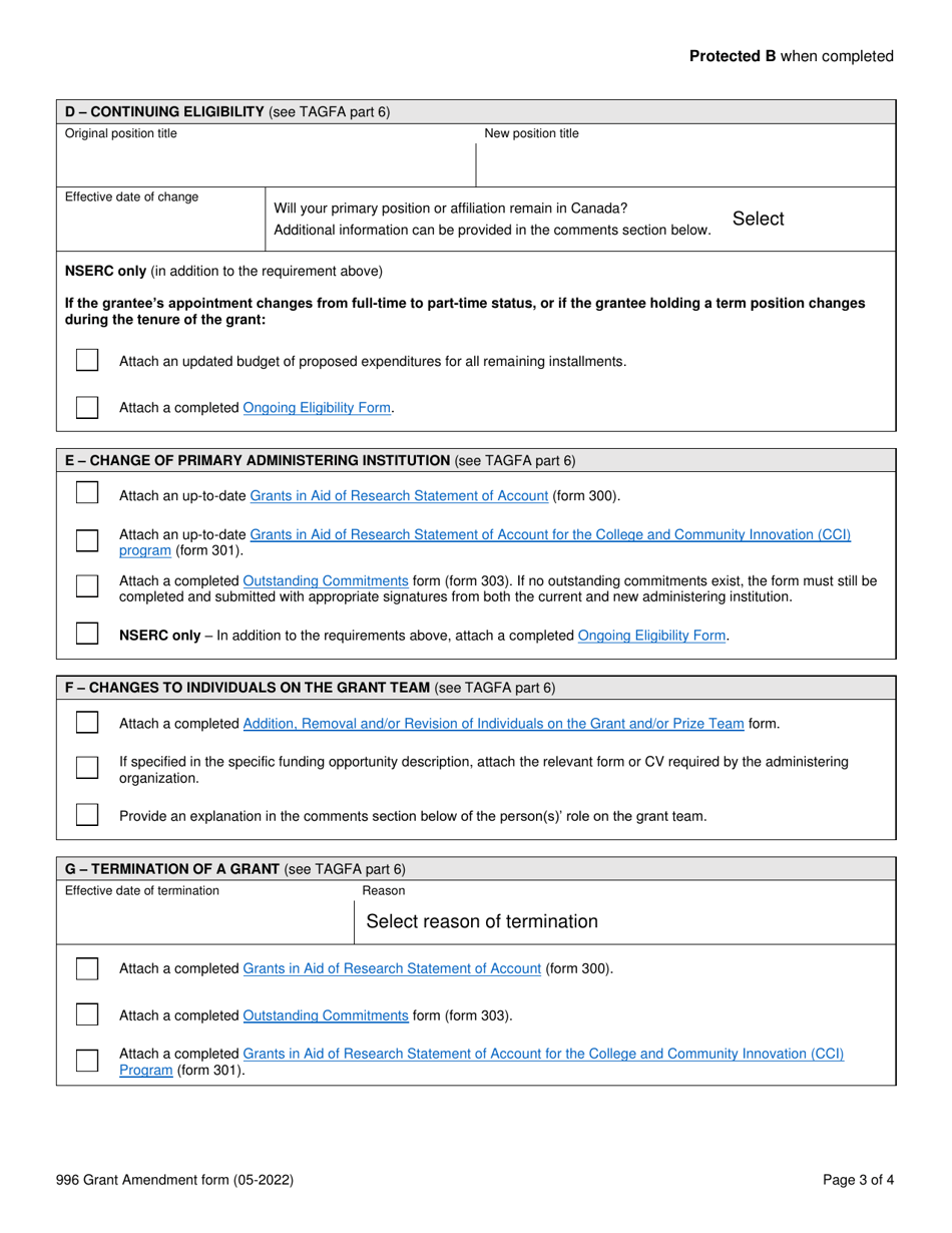 Form 996 - Fill Out, Sign Online and Download Fillable PDF, Canada ...