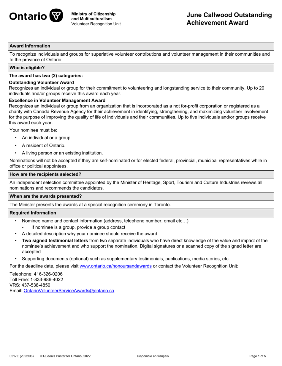 Form 0217E - Fill Out, Sign Online and Download Fillable PDF, Ontario ...
