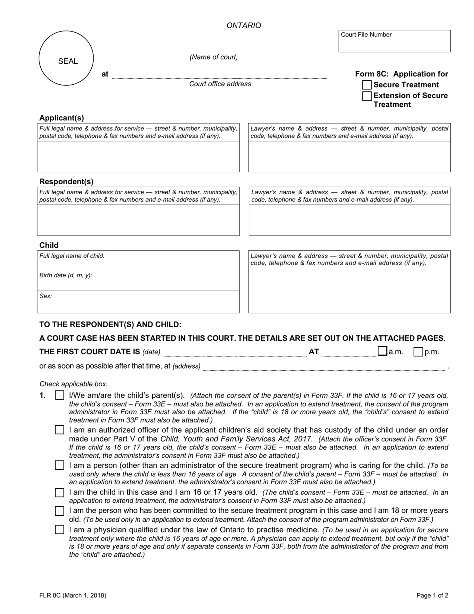 Form 8C - Fill Out, Sign Online and Download Fillable PDF, Ontario ...