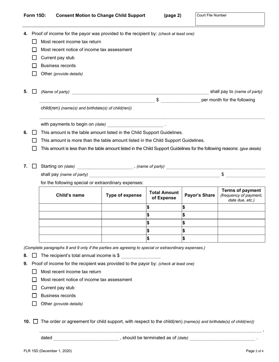 Form 15D Download Fillable PDF or Fill Online Consent Motion to Change ... Form 15D Download Fillable PDF or Fill Online Consent Motion to Change ...
