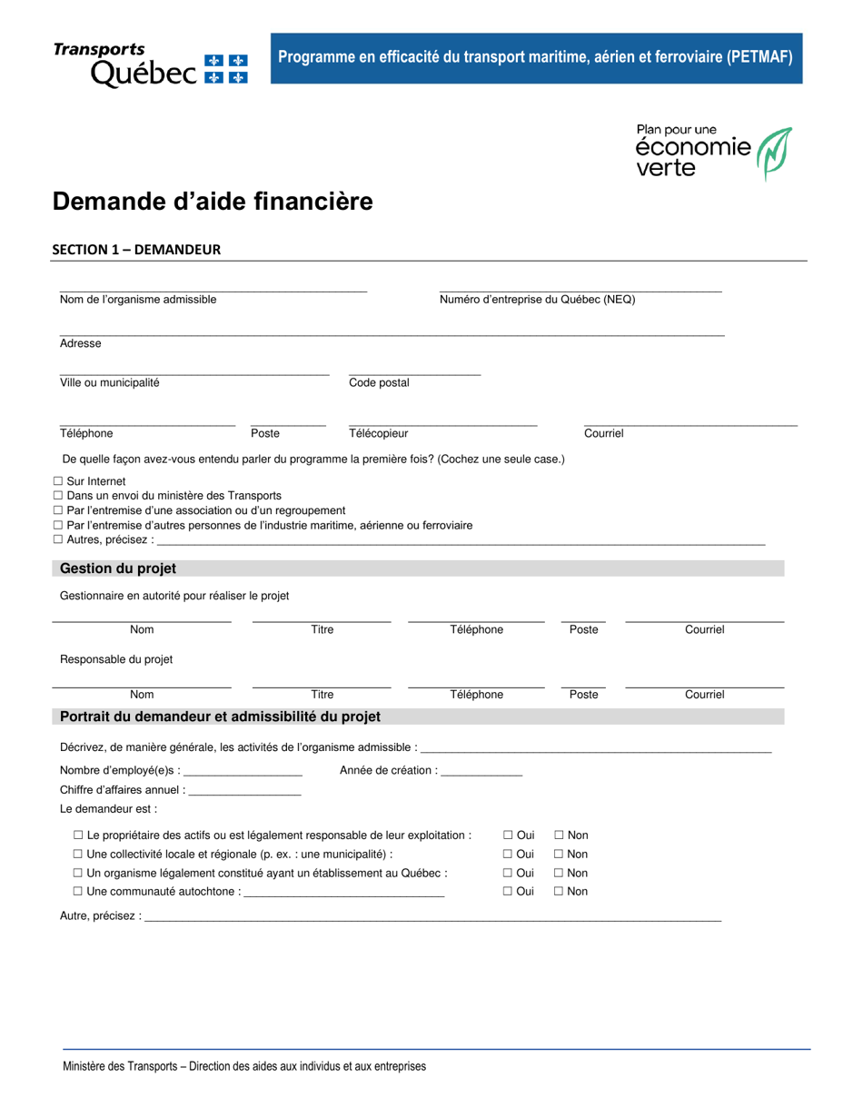 Forme V-3175 Download Printable PDF or Fill Online Demande D'aide Financiere - Programme En ...