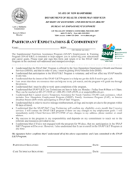 New Hampshire Snap E&t Participant Expectations and Commitment Form ...