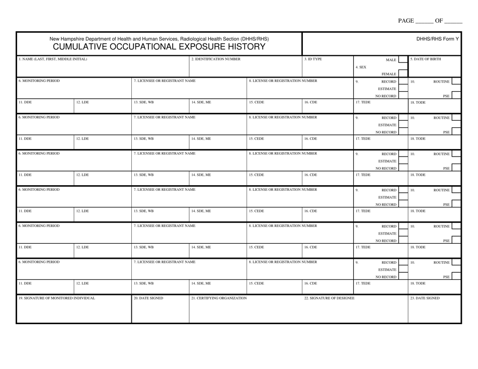 DHHS/RHS Form Y - Fill Out, Sign Online and Download Printable PDF, New ...