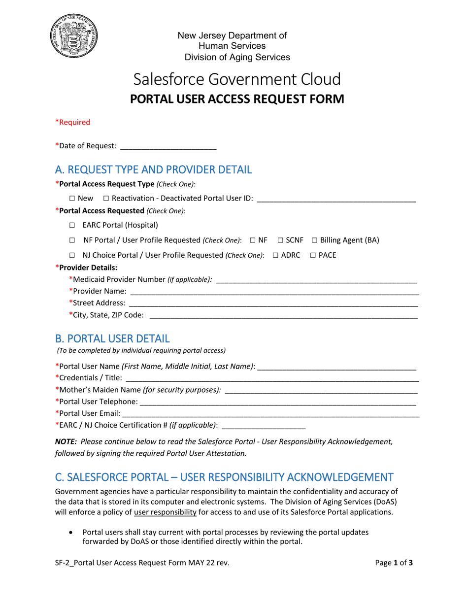Form SF-2 - Fill Out, Sign Online and Download Fillable PDF, New Jersey ...