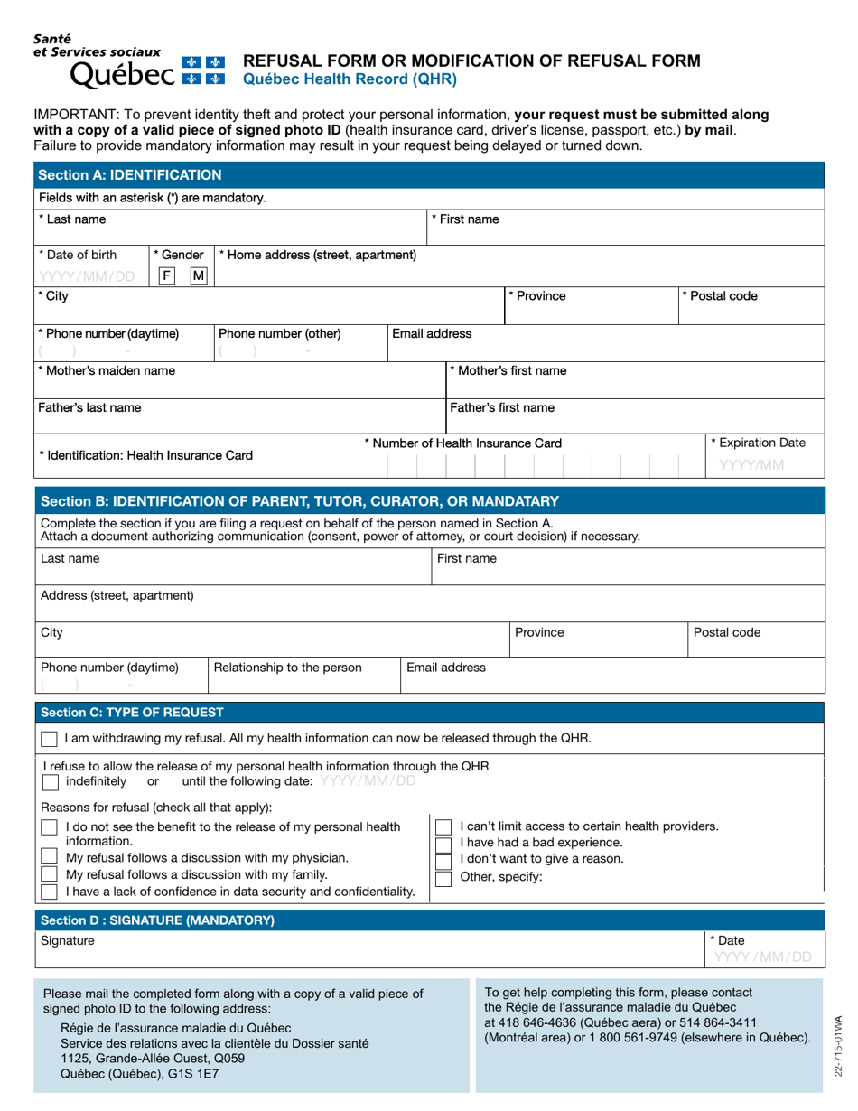 Form 22-715-01WA - Fill Out, Sign Online and Download Fillable PDF ...